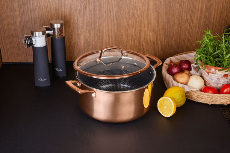 Hâws Santo Gryder/Kasserolle inkl. låg i Hybrid coating Rose Gold ...
